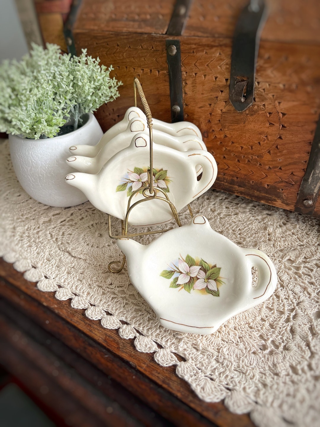 Vintage Tea Bag Holder, Vintage Tea Bag Holder Set, Tea Lover Gift ...