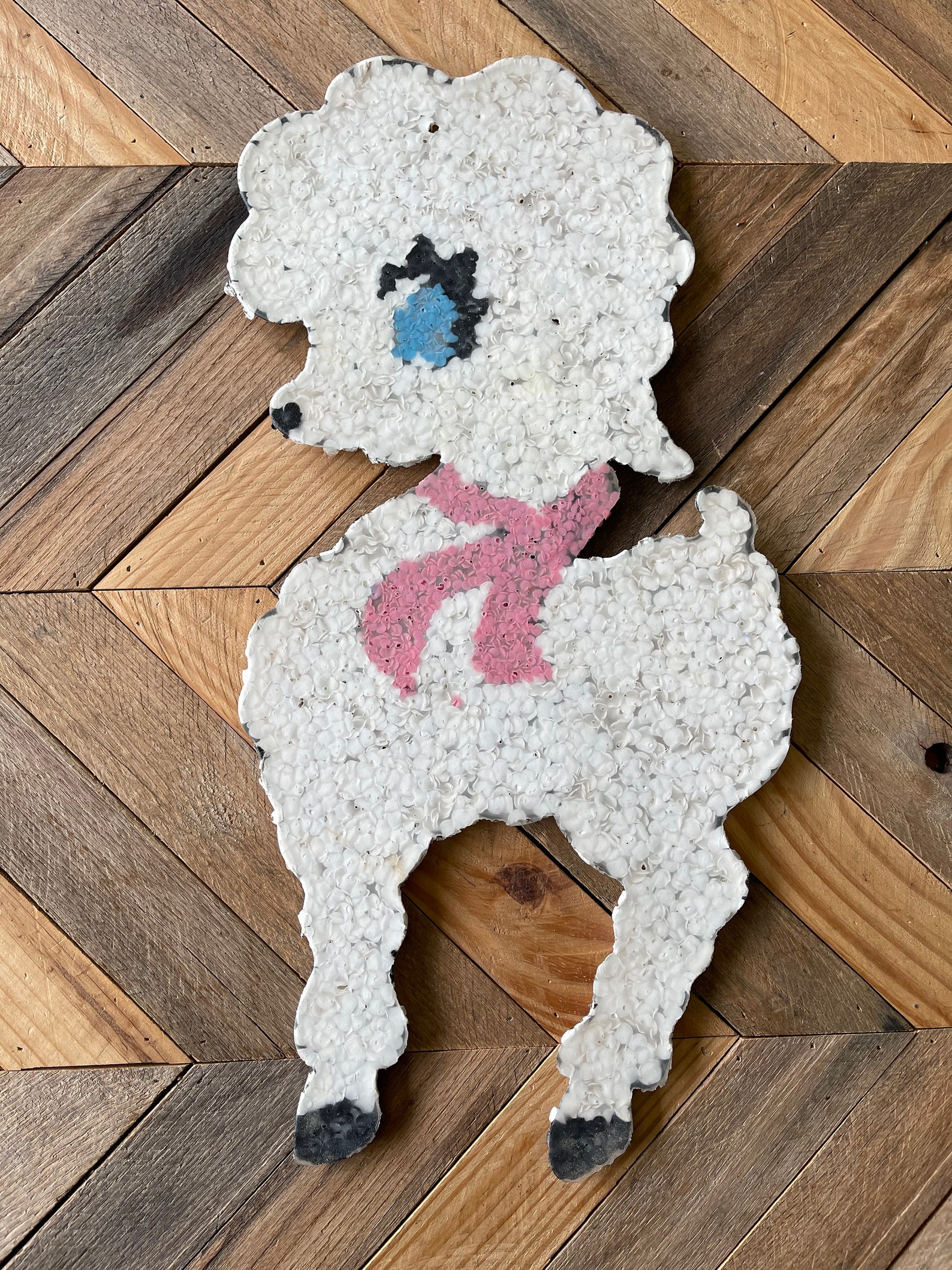 Lamb Popcorn Decoration, Popcorn Lamb, Vintage Door Decorations, Melted ...