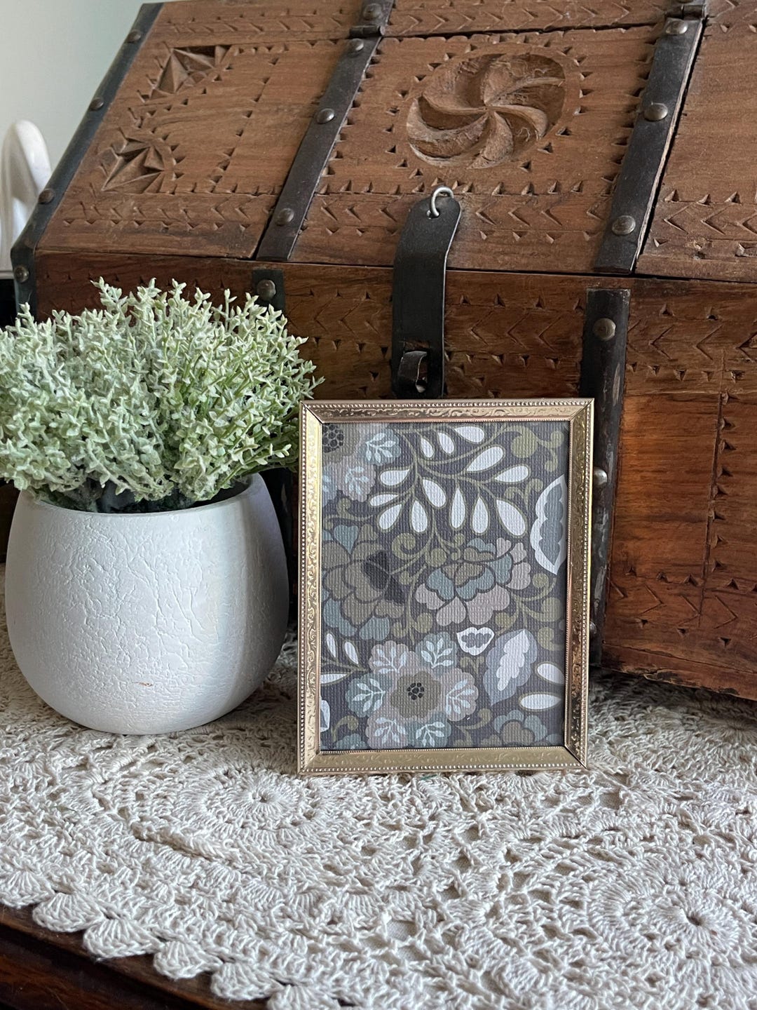 Vintage Brass Colored Picture Frame, Small Vintage Gold Frame, Small ...