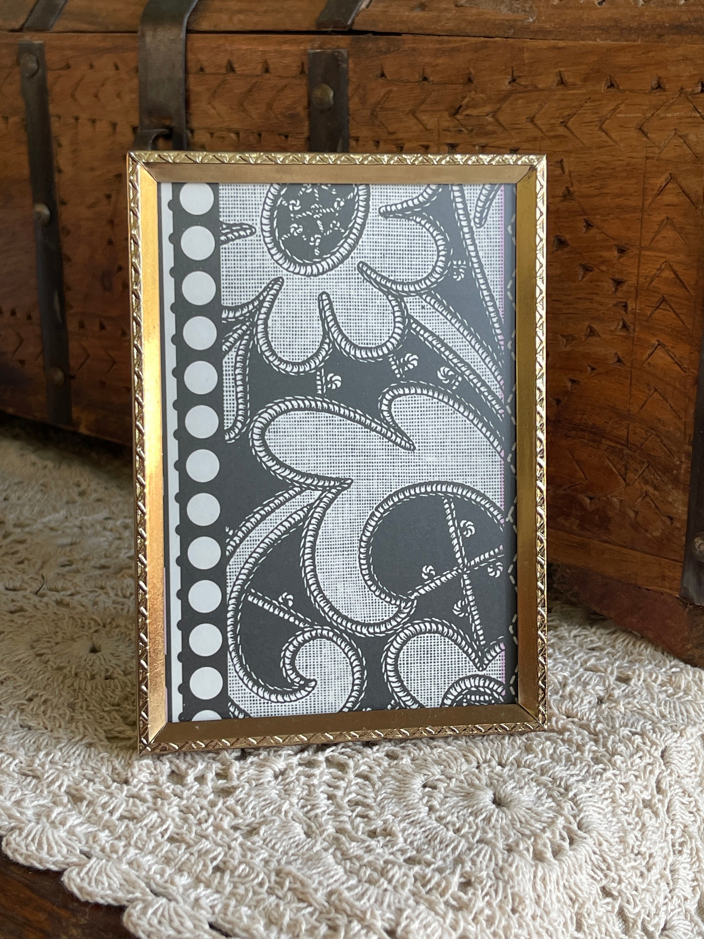 Vintage Brass Colored Picture Frame, Small Vintage Frame, Non Glare ...