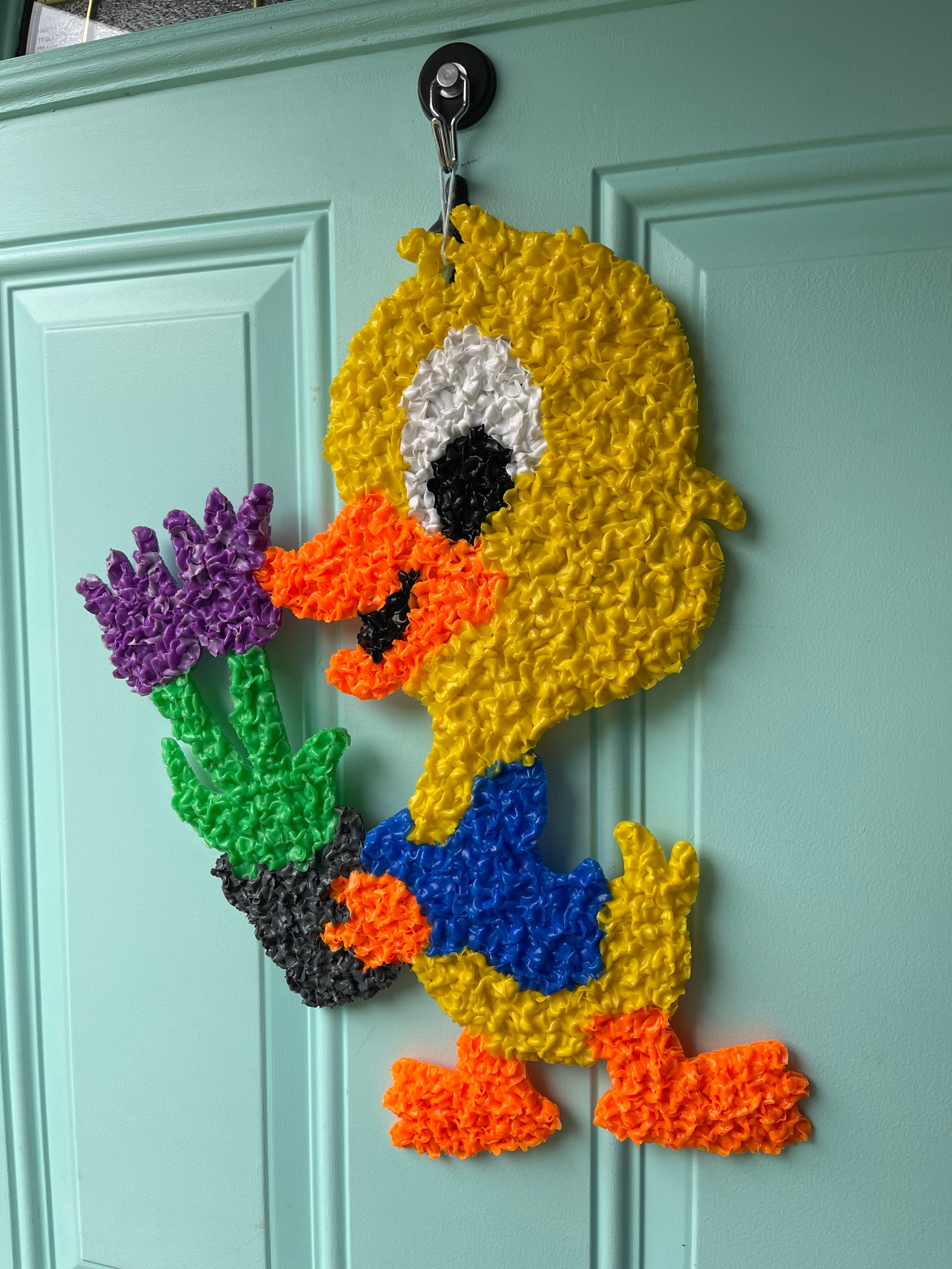 Duck Popcorn With Flowers Popcorn Duck Vintage Door | Etsy