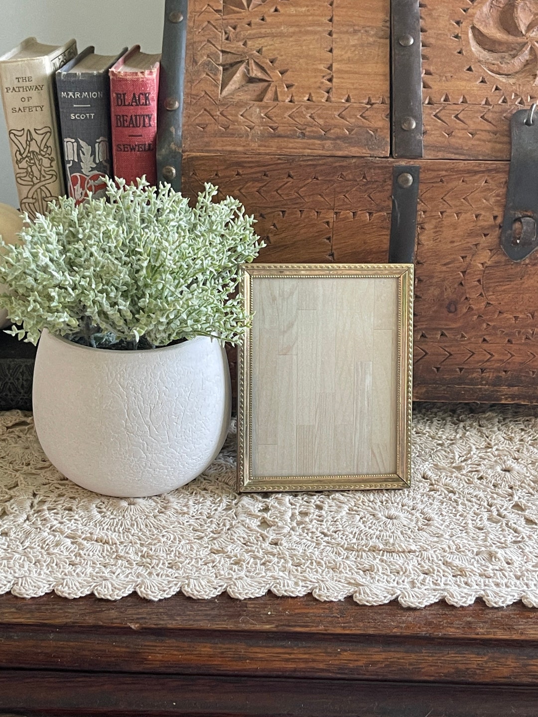 Vintage Brass Colored Picture Frame, Small Vintage Frame, Small Metal ...