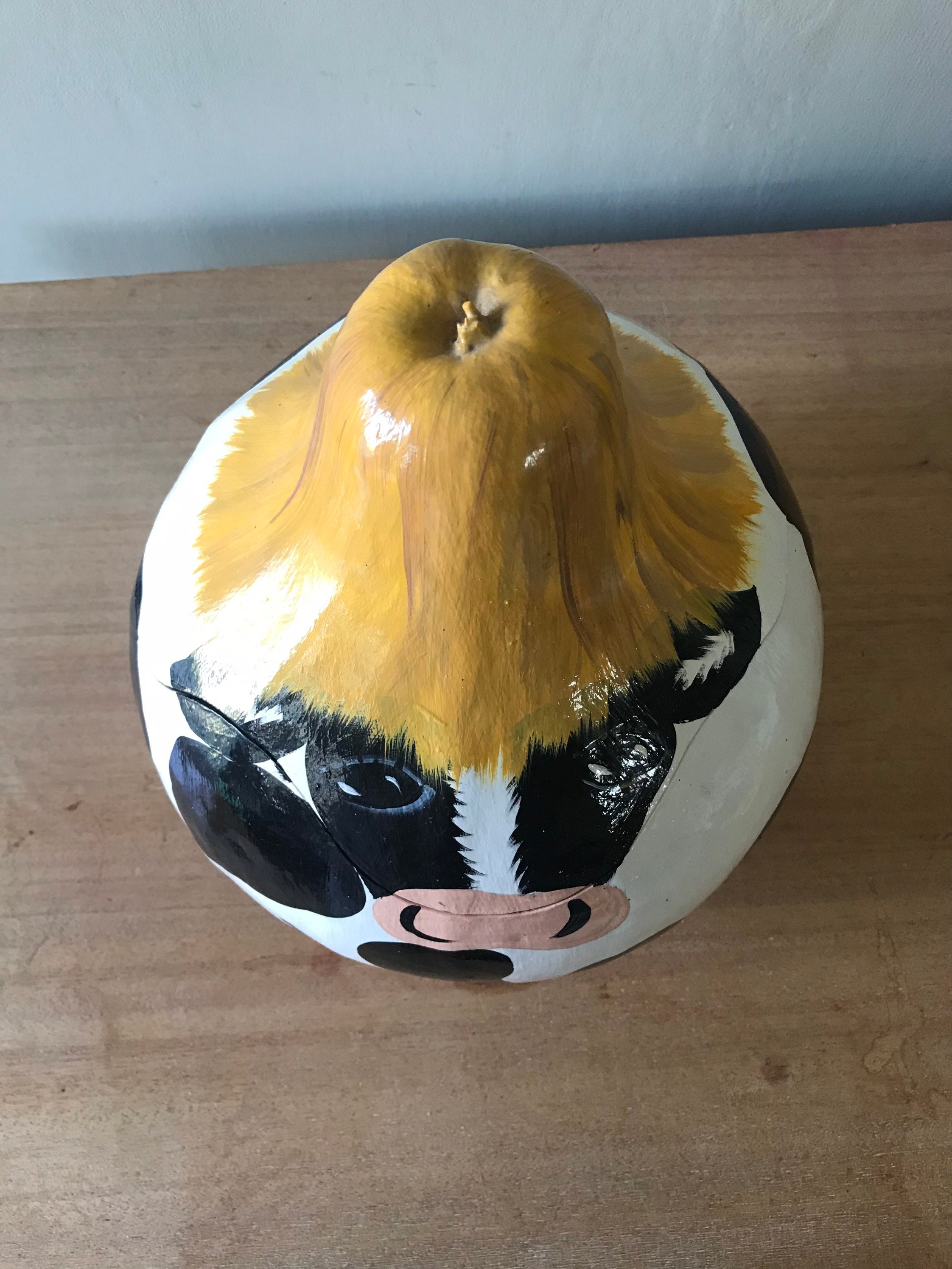 Hand-painted Cow Gourd Vintage Cow Gourd Unique Cow - Etsy