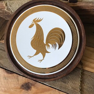 Vintage Rooster Cheese Plate With Glass Dome Lid, Vintage Cheese Plate ...