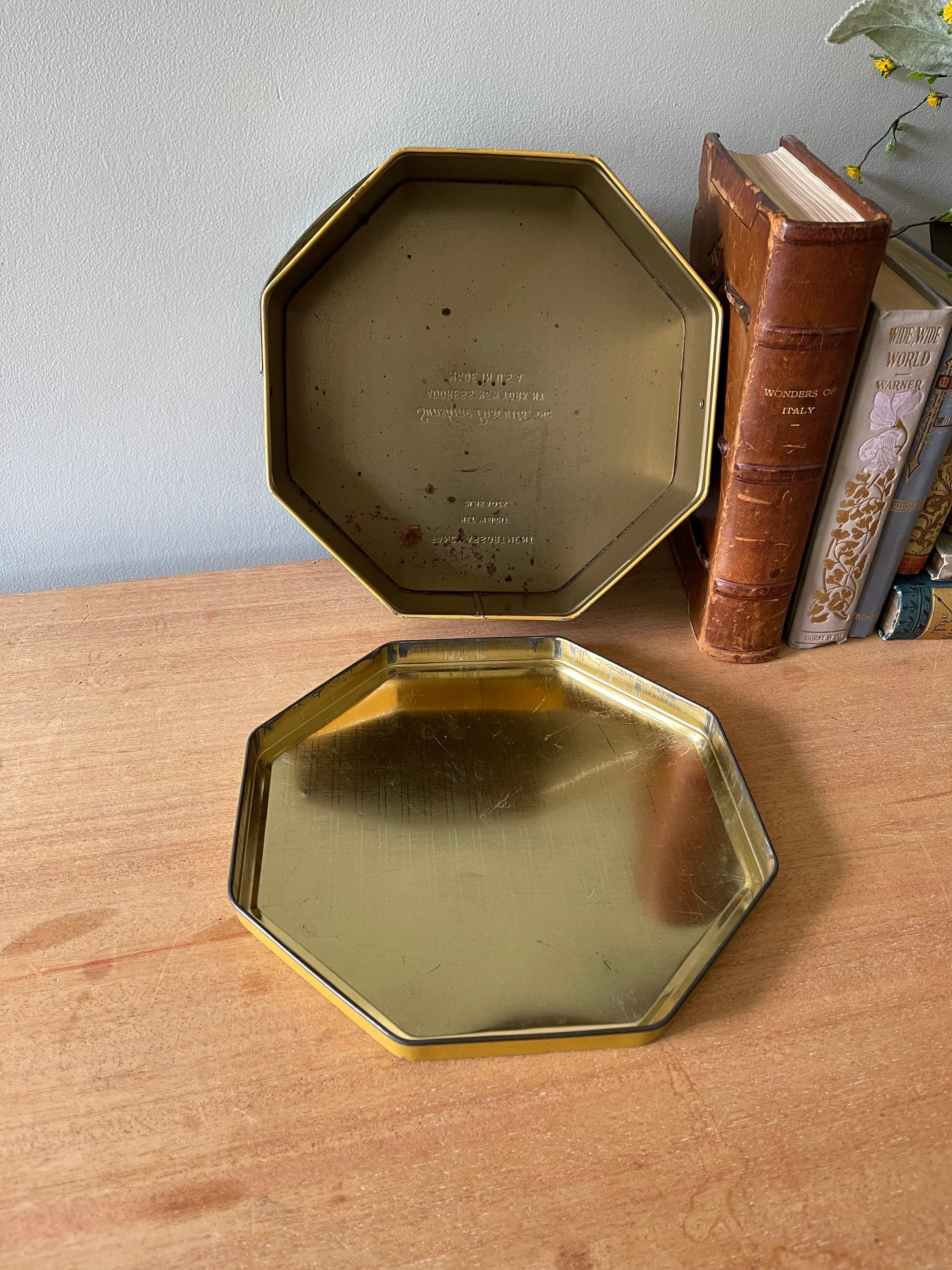 Vintage Metal Tin, American History Tin, Octagon Tin, Vintage Tin ...