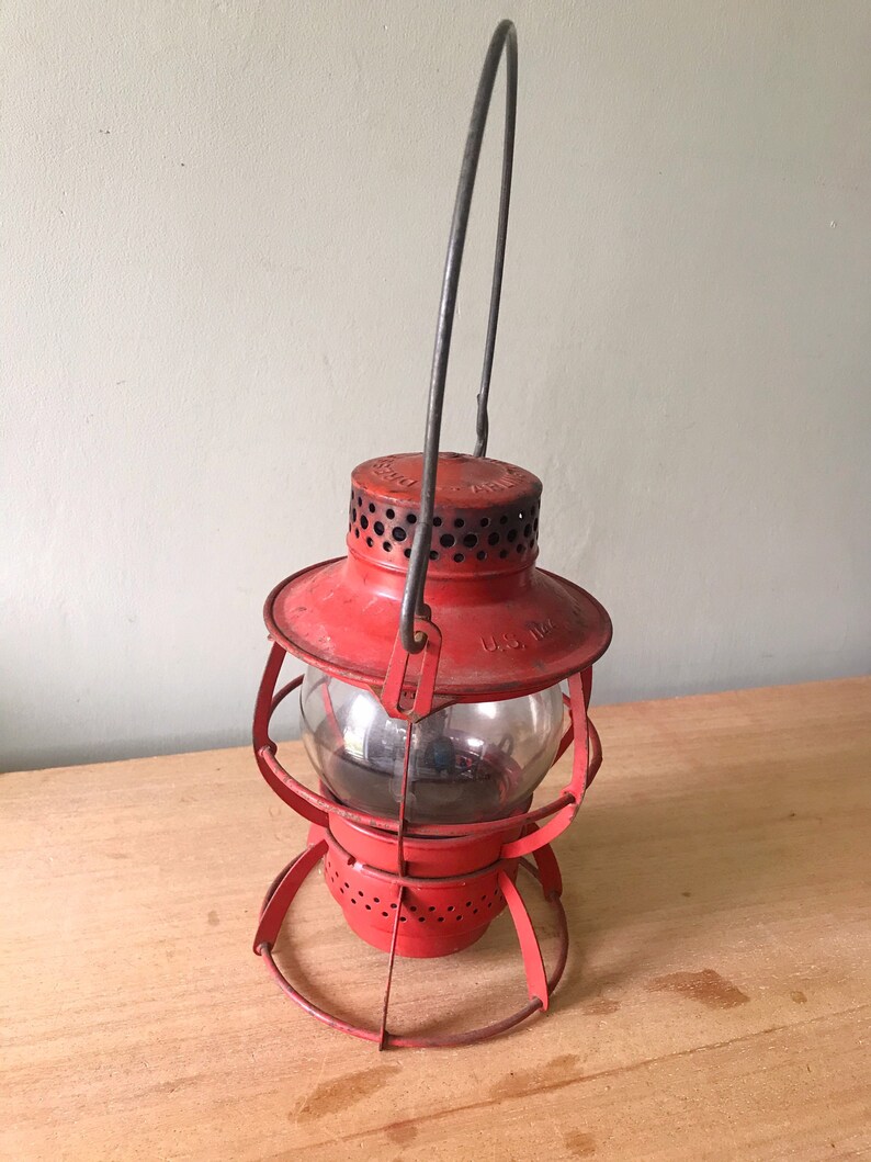 Antique Lantern Dressel Railroad Lantern Red Metal Train - Etsy