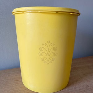 Vintage Tupperware Canister, Yellow Tupperware, Large Yellow Stacking ...