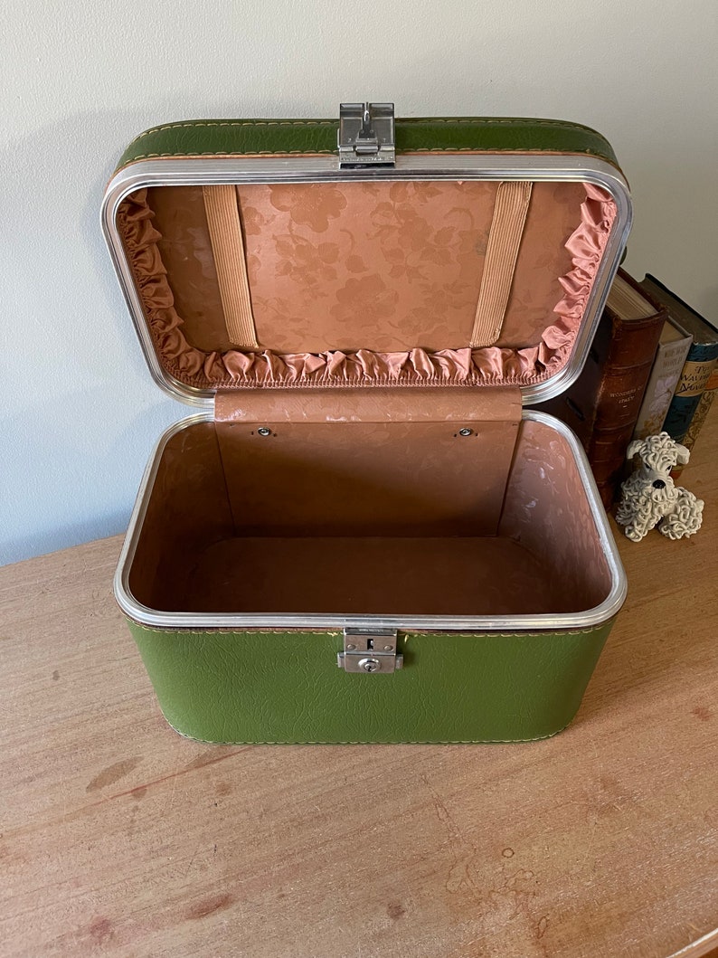 Vintage Green Train Case Green Travel Case Retro Train Case | Etsy