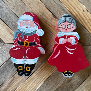 Santa and Mrs Claus Shelf Sitter, Christmas Shelf Sitters, Vintage ...