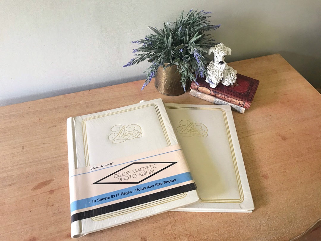 Vintage Photo Album Set, White Photo Album, Vintage Picture Book ...
