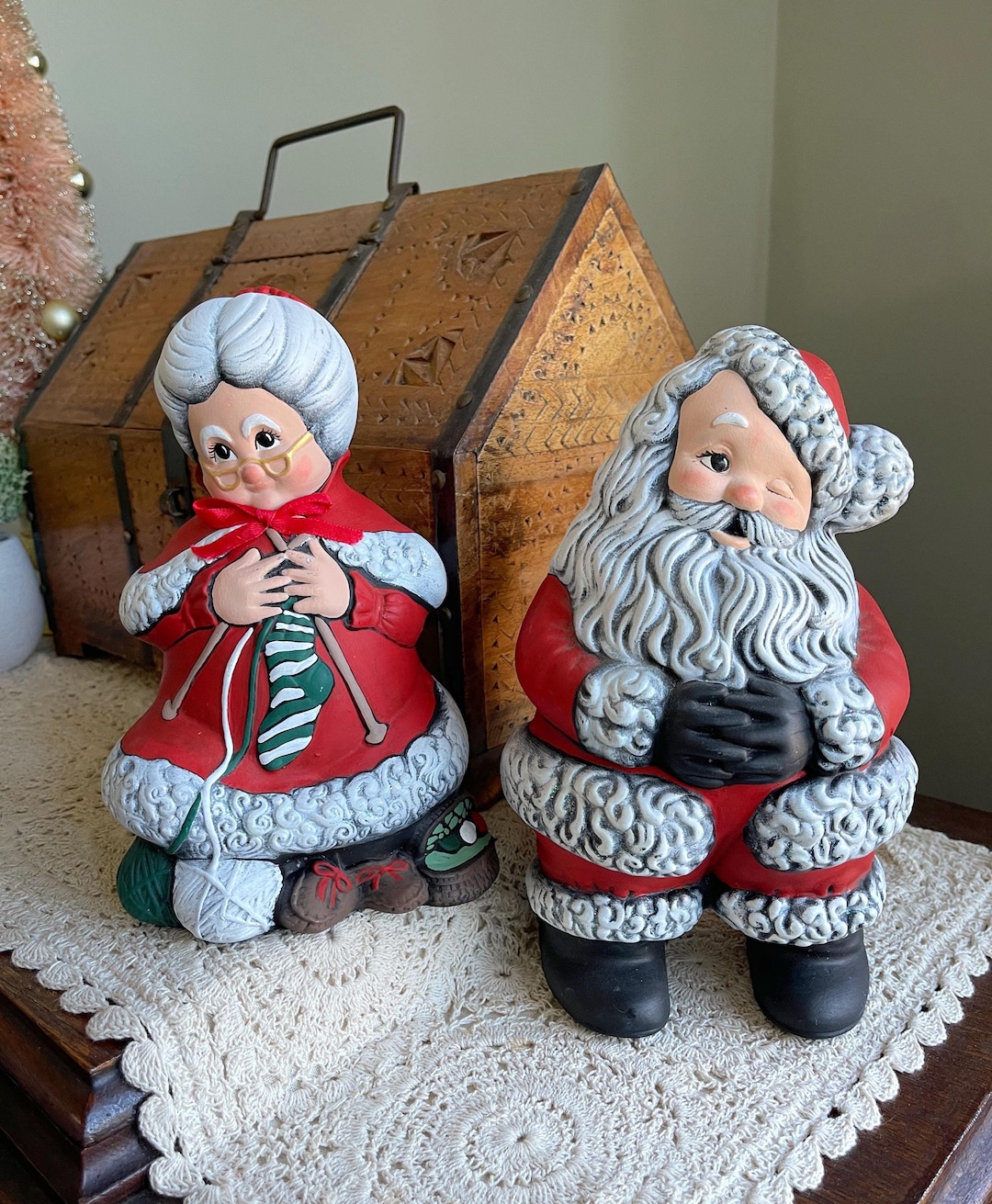 Vintage Santa & Mrs Claus, Ceramic Mr and Mrs Claus, Vintage Ceramics ...