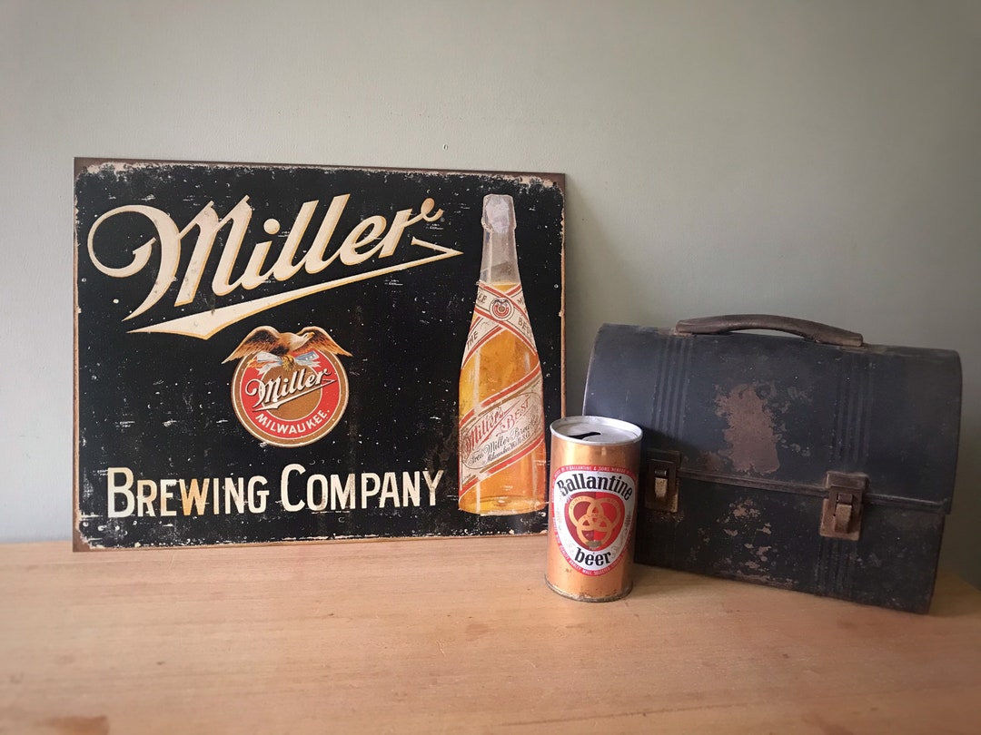 Miller Beer, Vintage Inspired Metal Sign, Miller Brewing Company Sign ...