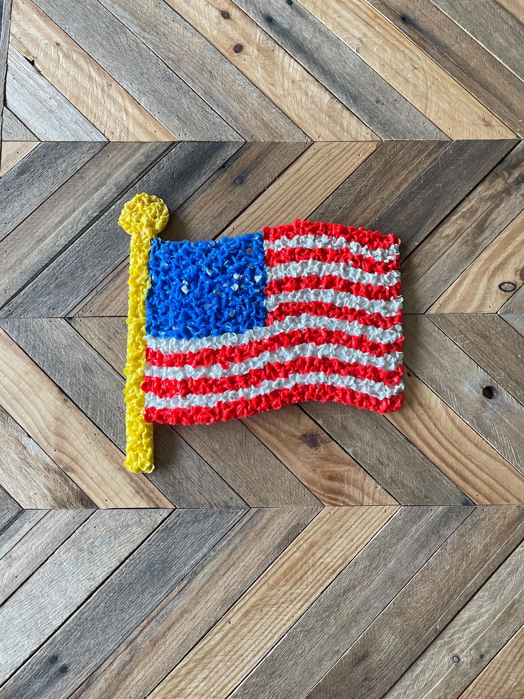 American Flag, Popcorn Flag, Vintage Patriotic Decoration, Melted ...