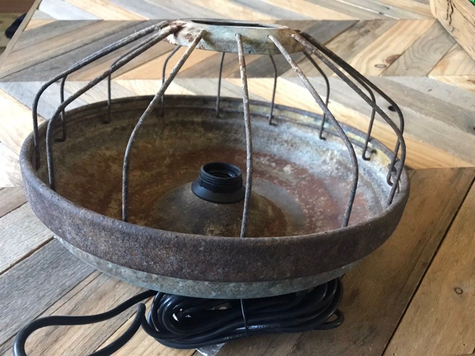 Vintage Chicken Feeder Lamp Vintage Pendant Light - Etsy