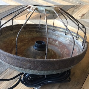 Vintage Chicken Feeder Lamp, Vintage Pendant Light, Re-purposed Lamp ...