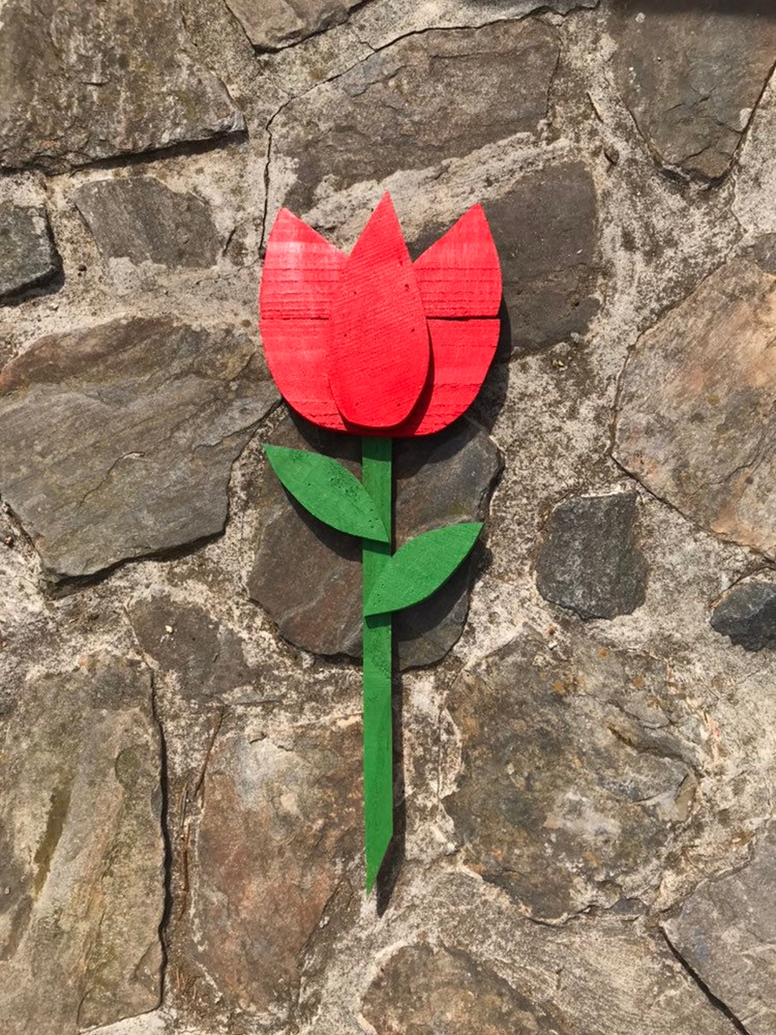 Flower Yard Stakes Spring Yard Stakes Wood Stakes Spring - Etsy