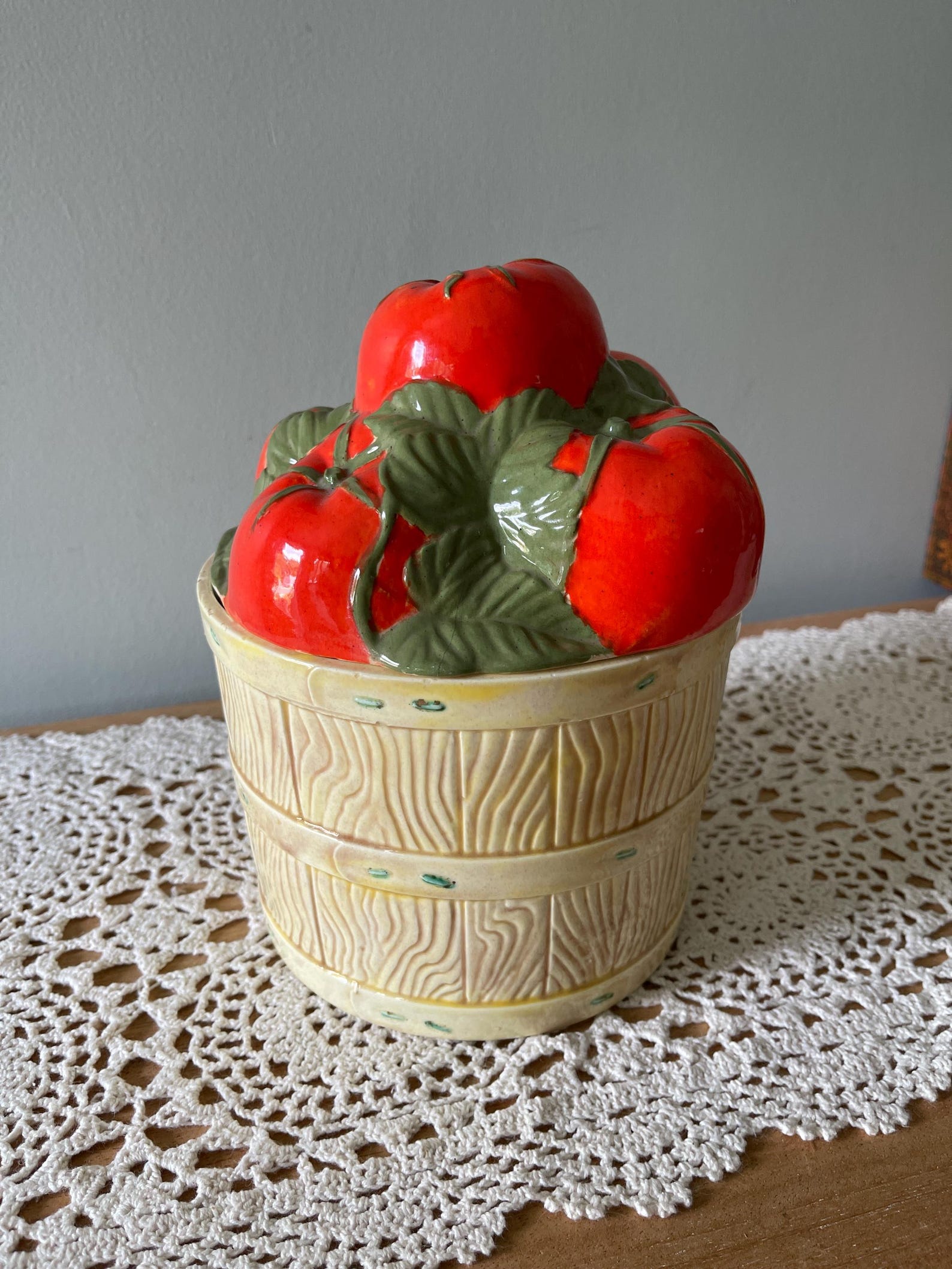 Vintage Canister, Ceramic Tomato Canister, Vintage Ceramic Kitchen ...