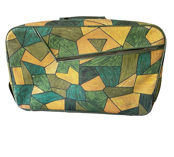 Vintage Abstract Luggage, Multicolored Travel Case, R… - Gem
