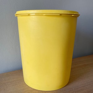 Vintage Tupperware Canister, Yellow Tupperware, Large Yellow Stacking ...