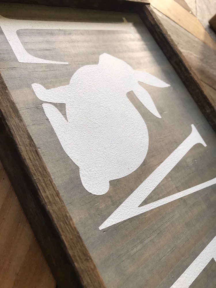 Love Bunny Sign Wooden Bunny Sign Rabbit Sign Farmhouse - Etsy