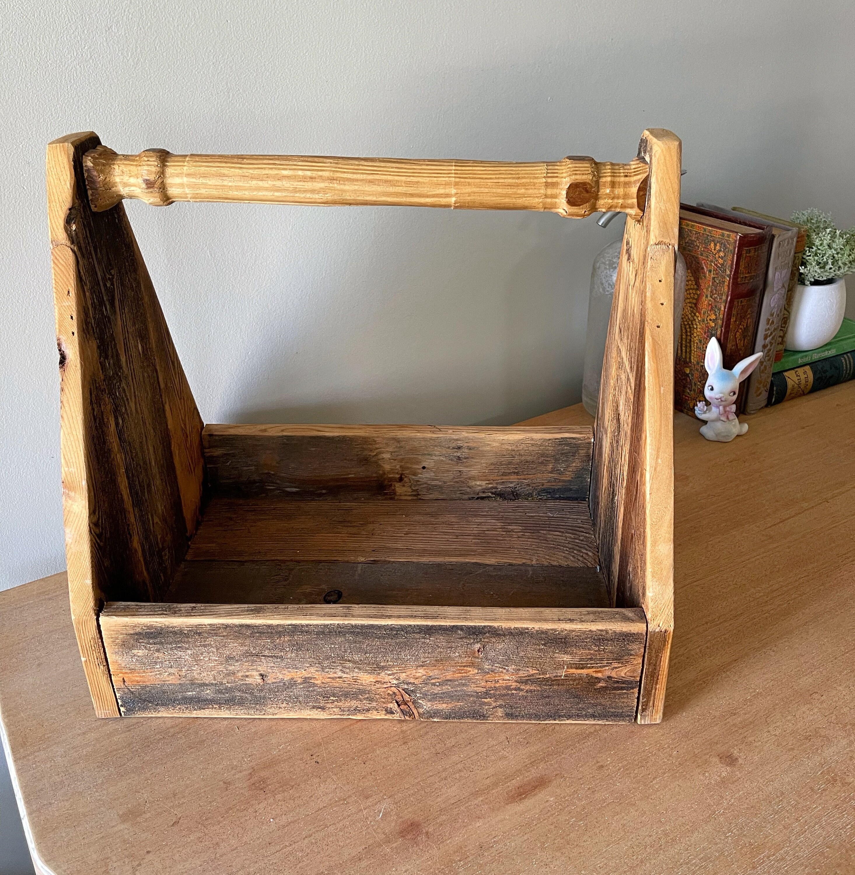 Reclaimed Wooden Tote, Farmhouse Tote, Succulent Planter, Primitive ...