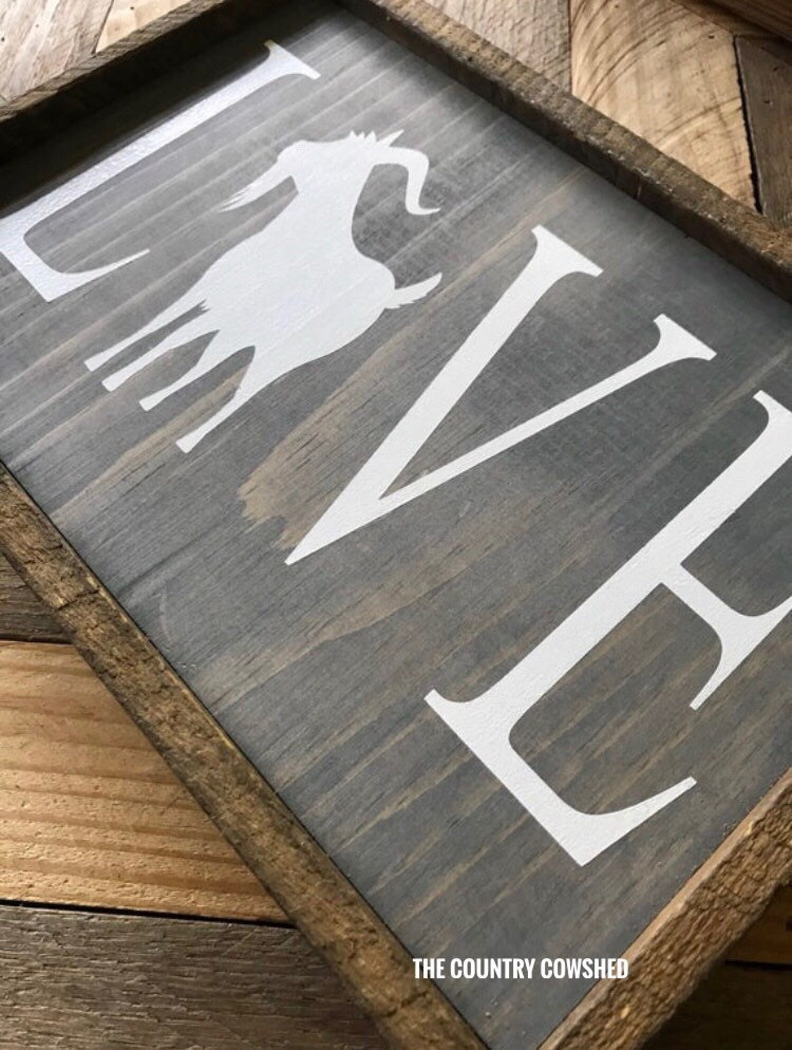 Love Goat Wooden Sign, Farmhouse Animal Art, Handcrafted Gift - Etsy