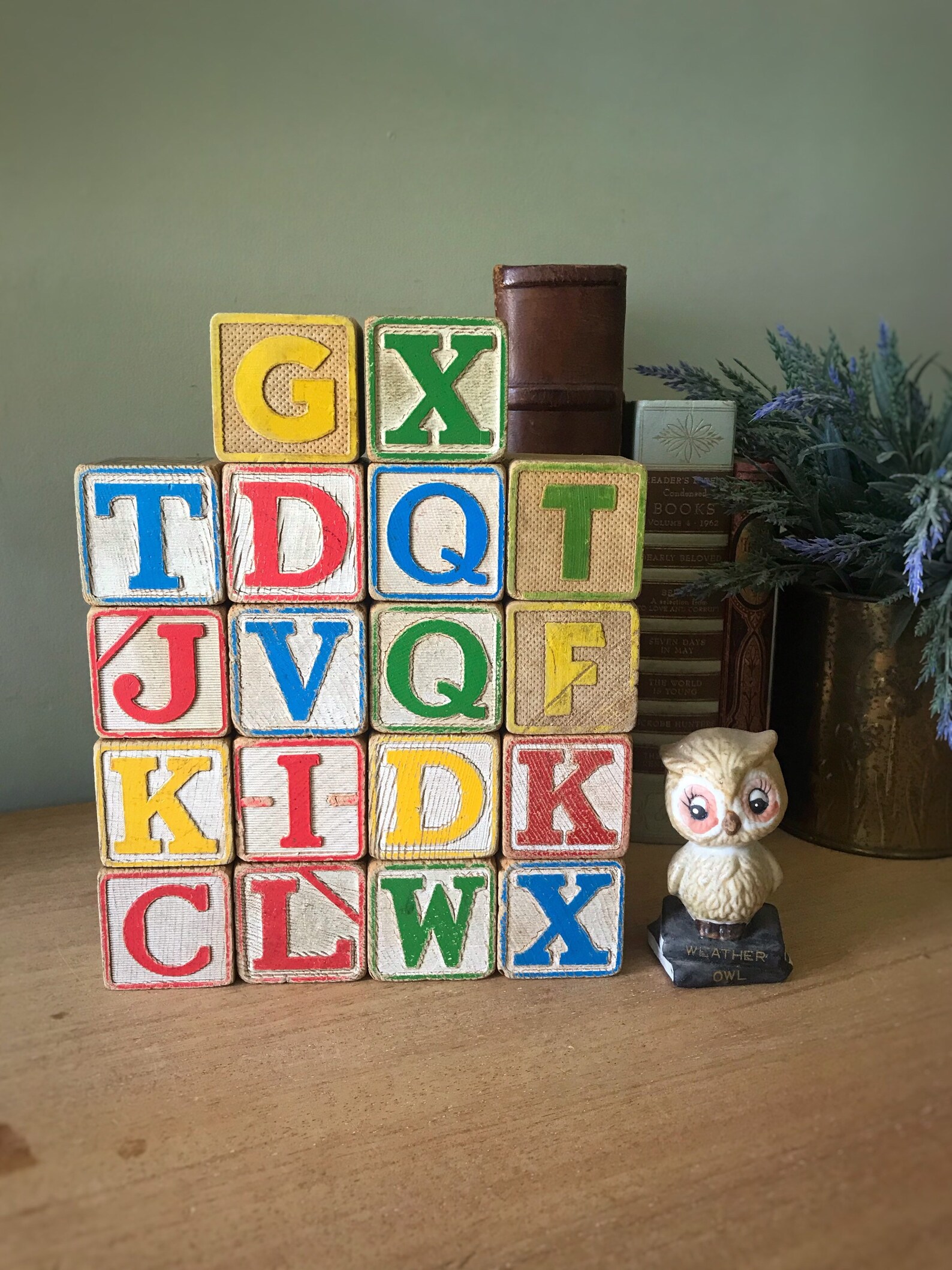 Vintage Blocks 18 Block Set Children Vintage Blocks Nursery | Etsy