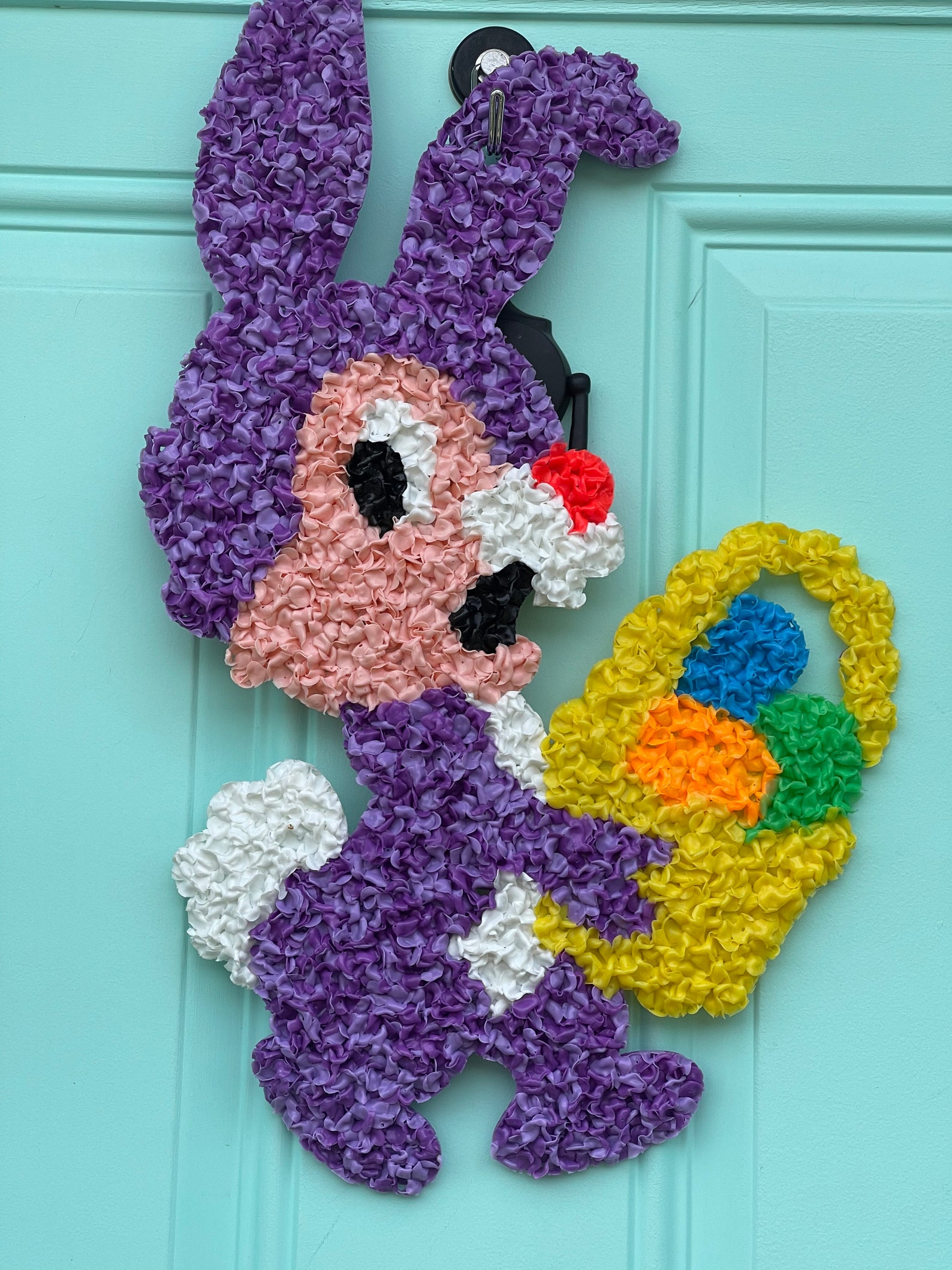 Purple Bunny Vintage Popcorn Bunny Vintage Door Decoration - Etsy