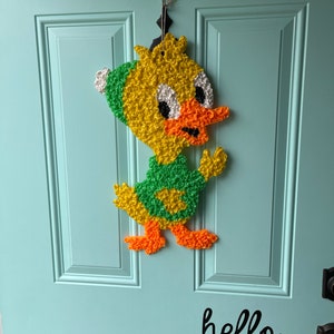 Popcorn Duck With Green Shirt, Vintage Door Decorations, Popcorn Duck ...