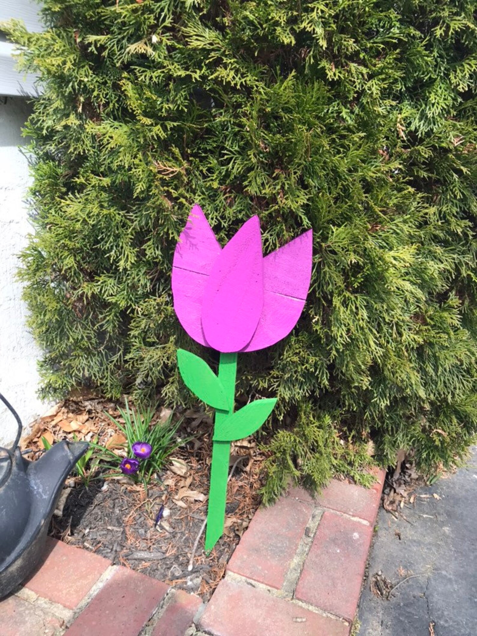 Flower Yard Stakes Spring Yard Stakes Wood Stakes Spring - Etsy