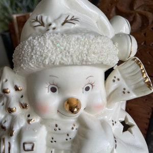Vintage Ceramic Snowman, Vintage Ceramics, Ceramic Christmas Snowman ...