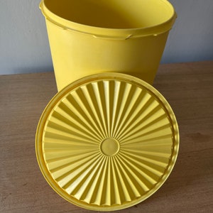 Vintage Tupperware Canister, Yellow Tupperware, Large Yellow Stacking ...