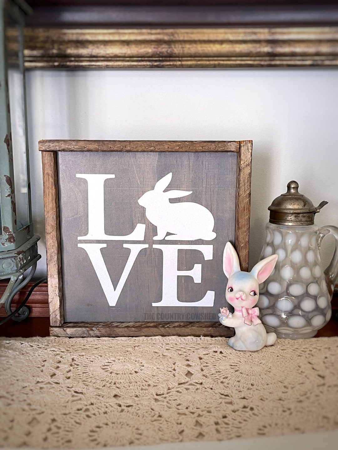 Love Bunny Sign, Bunny Rabbit Sign, Easter Sign, Bunny Lover Gift ...