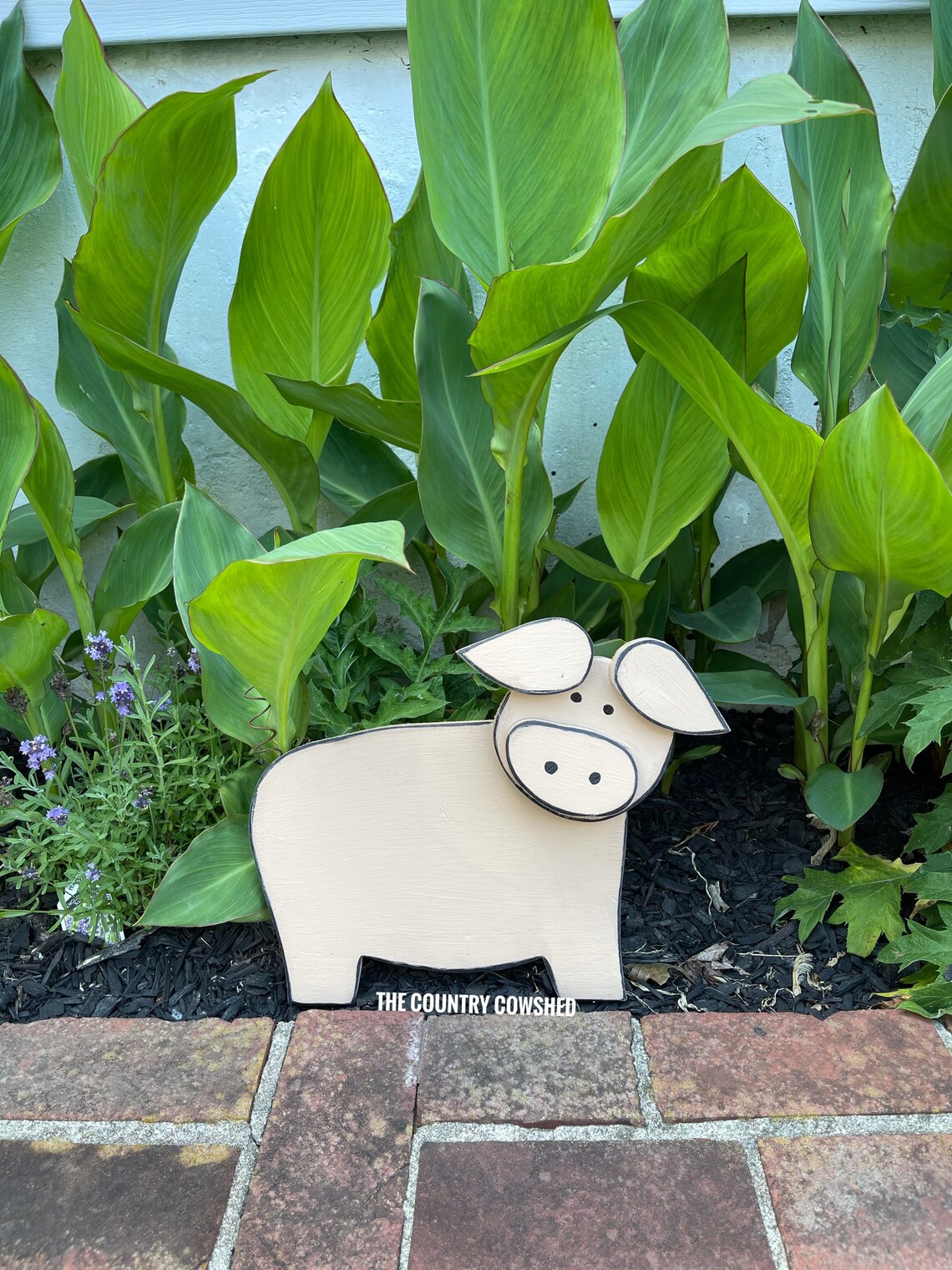 Set of 3 Pig Yard Stakes Spring Yard Stakes Wood Stakes Pig | Etsy