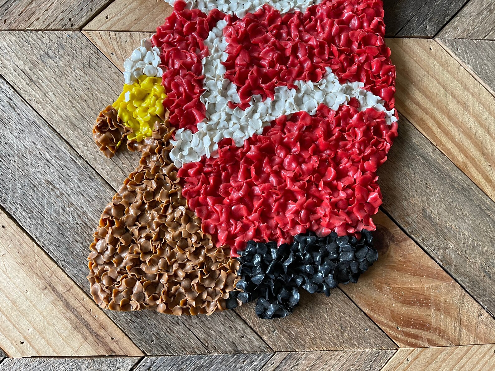 Santa Door Decoration, Melted Plastic Popcorn Wall, Vintage Door ...