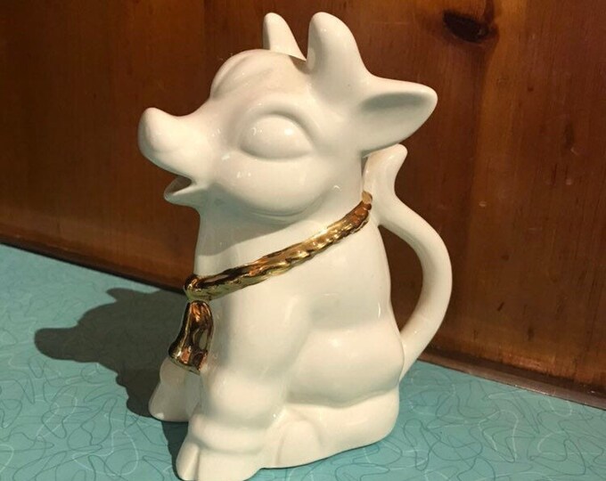 Vintage Bull Pitcher, White Cow Creamer, Ceramic Cow Pitcher, Vintage ...