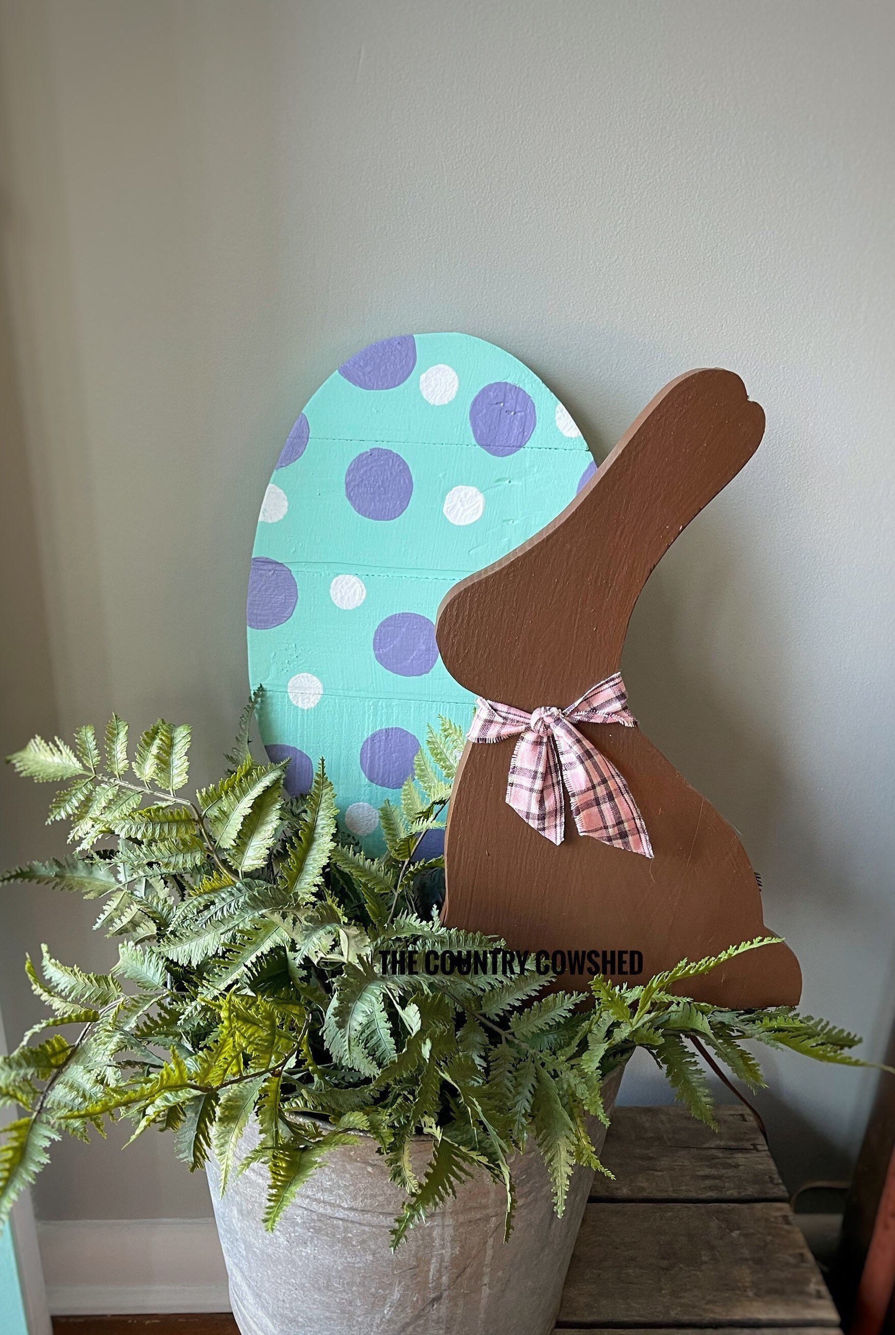 Bunny and Easter Egg Stake, Egg Garden Stake, Spring Yard Stakes, Bunny ...