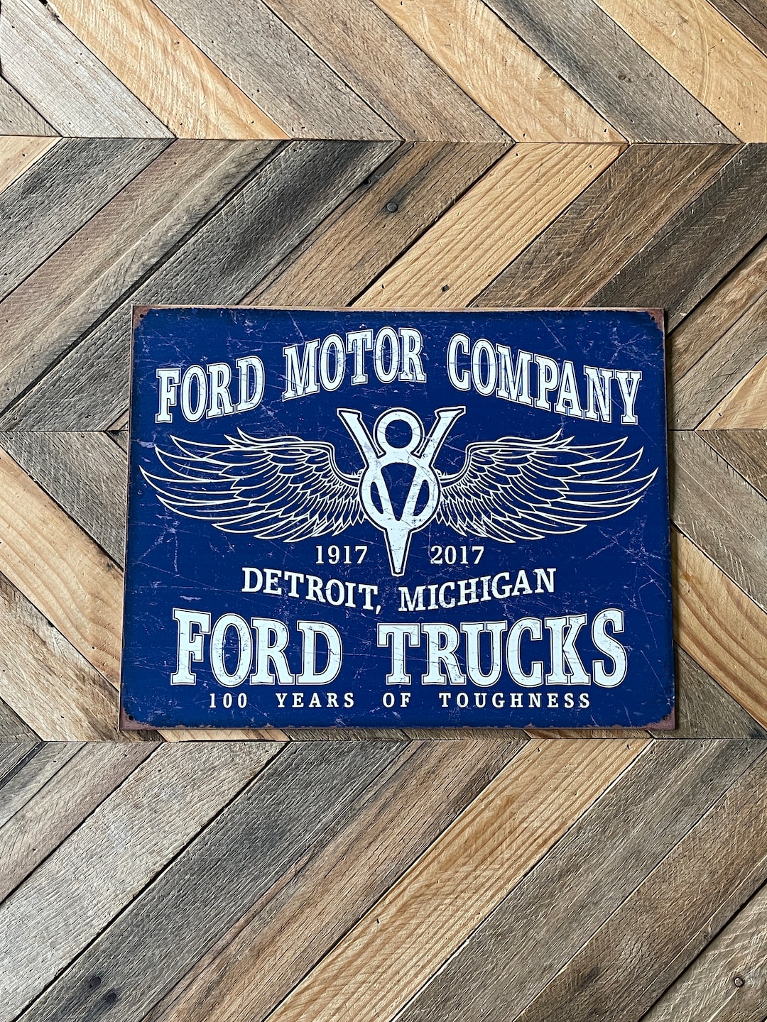 Ford, Vintage Inspired Metal Sign, Blue Ford Sign, Industrial Sign ...