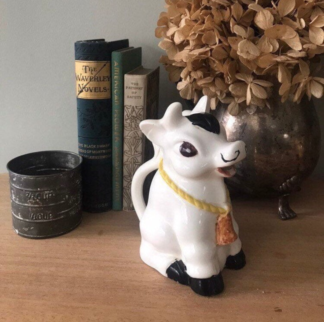 Vintage Bull Pitcher, White Cow Creamer, Ceramic Cow Pitcher, Vintage ...