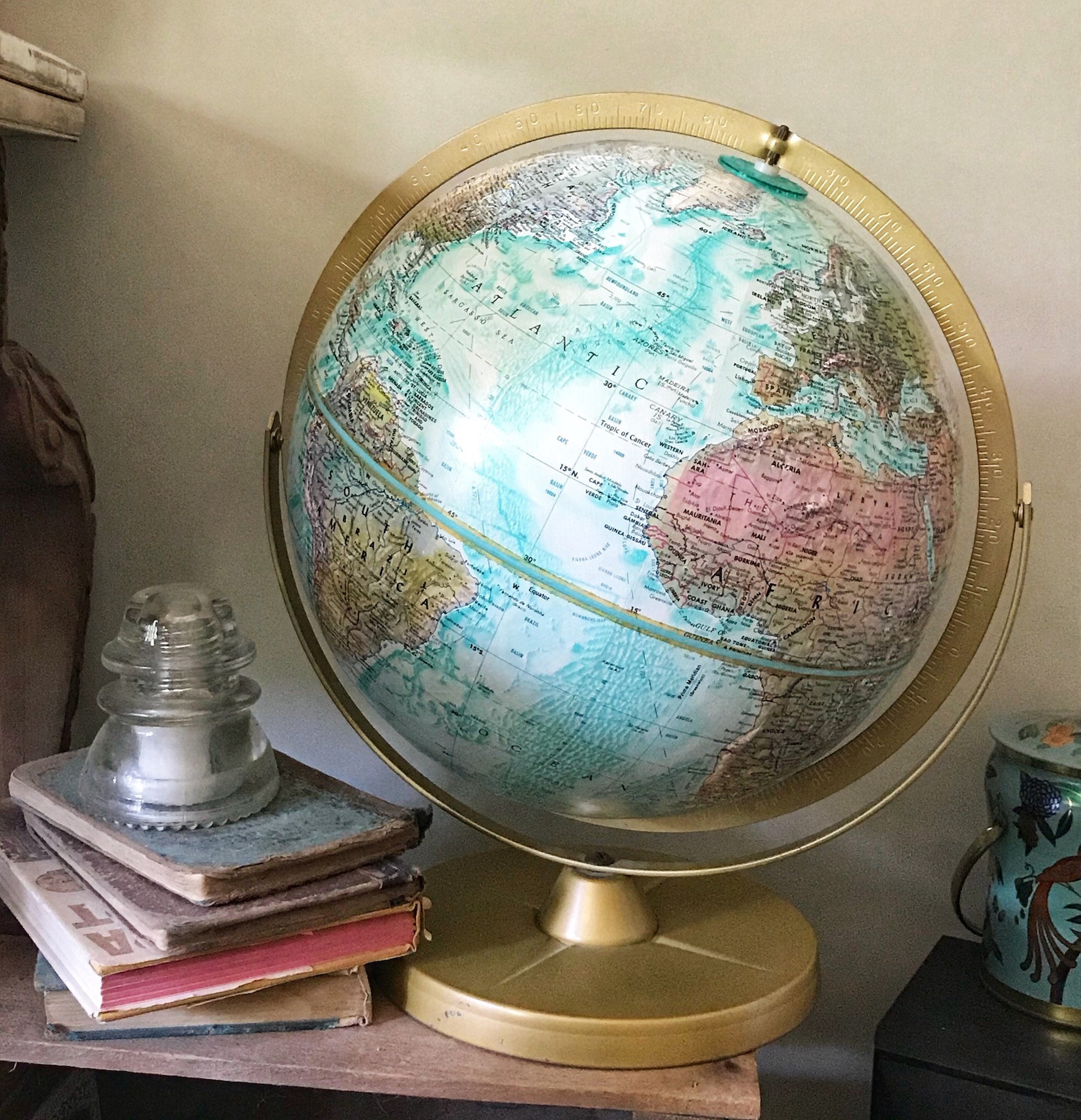 Vintage Blue Globe, Replogle World Ocean Globe, 12 Inch Globe | World ...