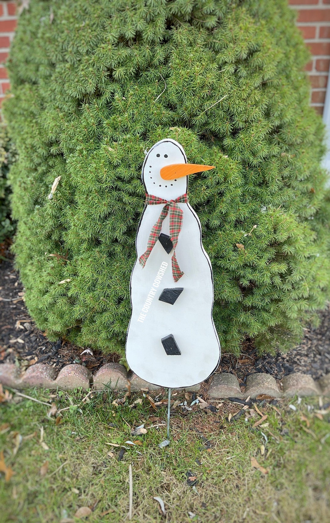 Large Snowman Yard Stake, Winter Yard Art, Primitive Snowman, Winter ...