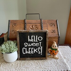 Funny Bathroom Sign, Hello Sweet Cheeks, Laundry Sign, Bathroom Wall ...