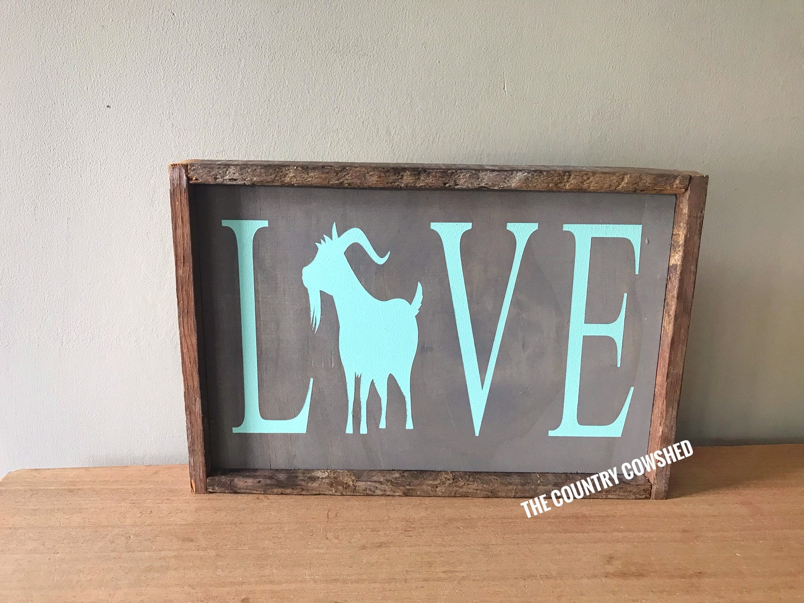 Love Goat Wooden Sign, Farmhouse Animal Art, Handcrafted Gift - Etsy