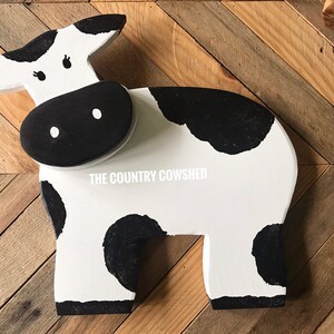 Large Cow Yard Stake, Spring Yard Stakes, Wood Stakes, Cow Outdoor ...