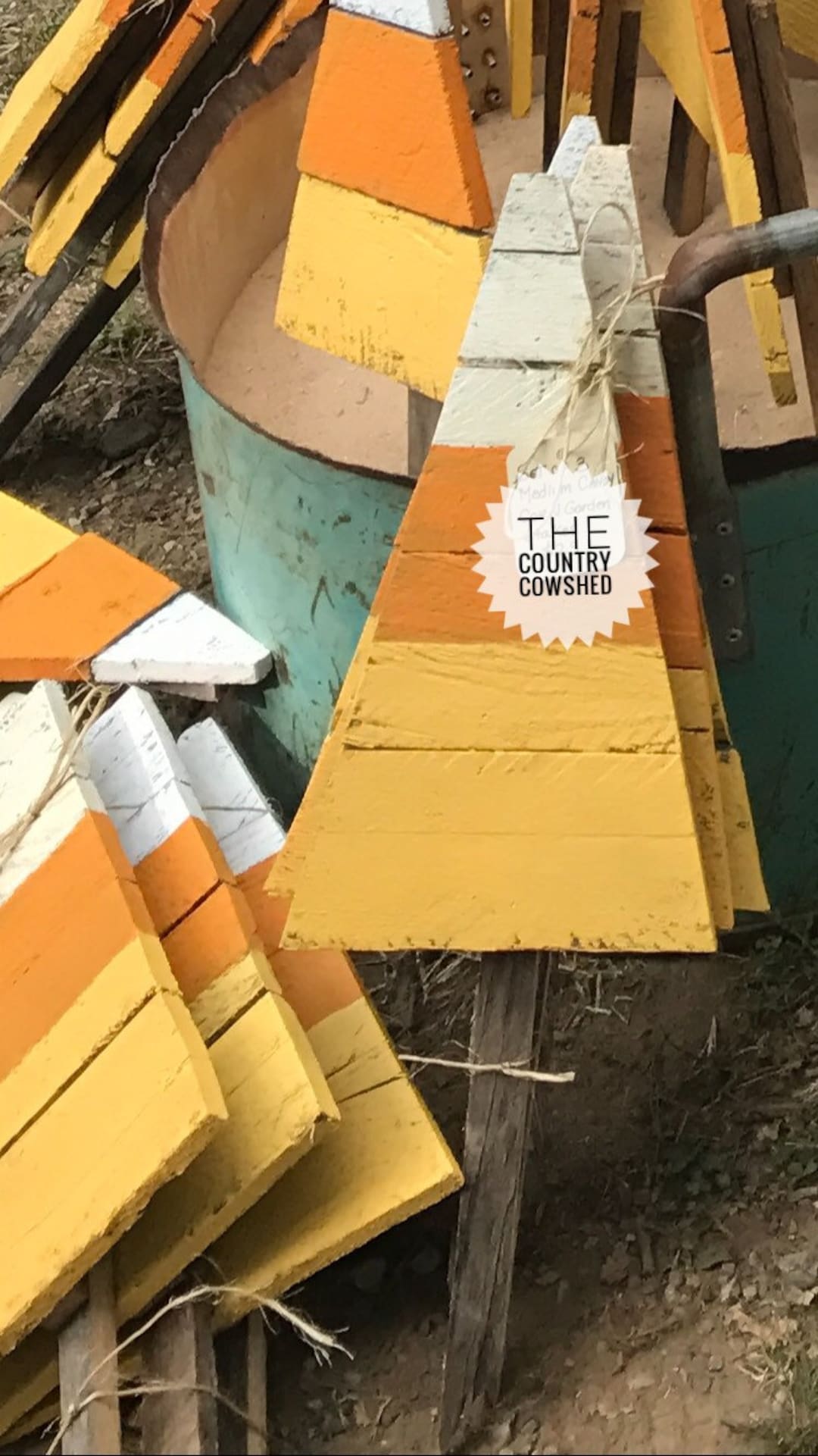 Candy Corn Yard Stakes, Set of 3 Large Candy Corn Garden Stakes ...