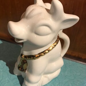 Vintage Bull Pitcher, White Cow Creamer, Ceramic Cow Pitcher, Vintage ...