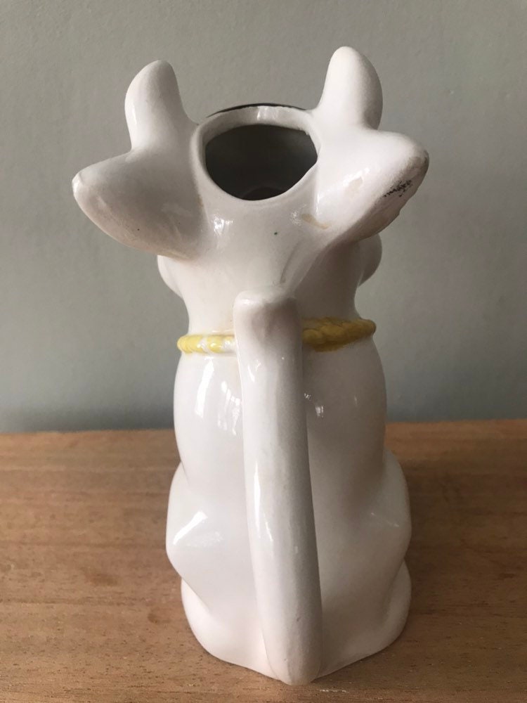 Vintage bull pitcher White cow creamer ceramic cow pitcher | Etsy