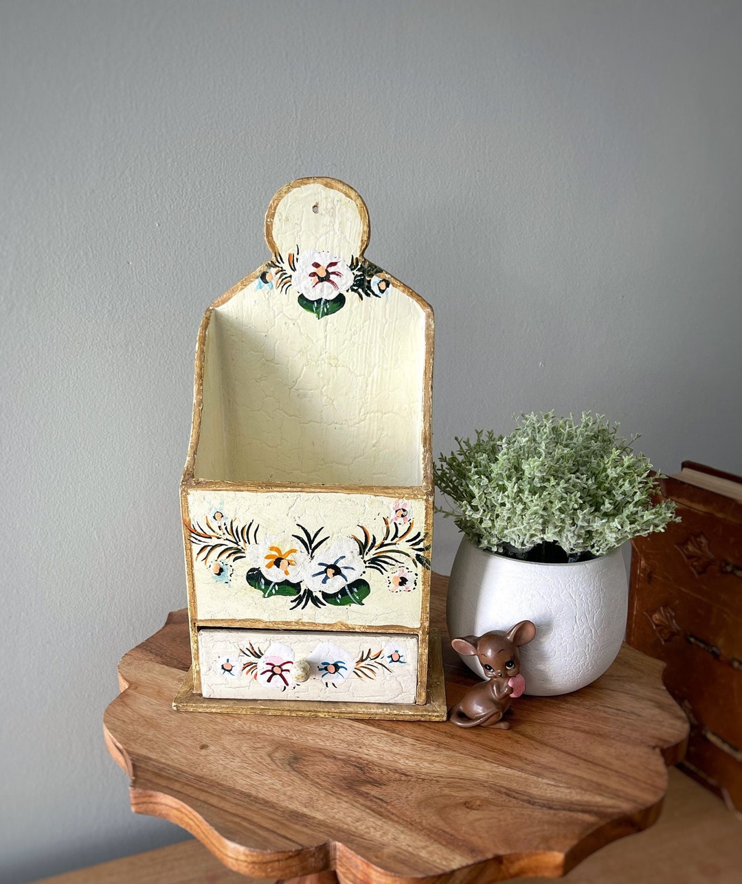 Vintage Salt Box, Vintage Recipe Holder, Wooden Salt Box, Wooden ...