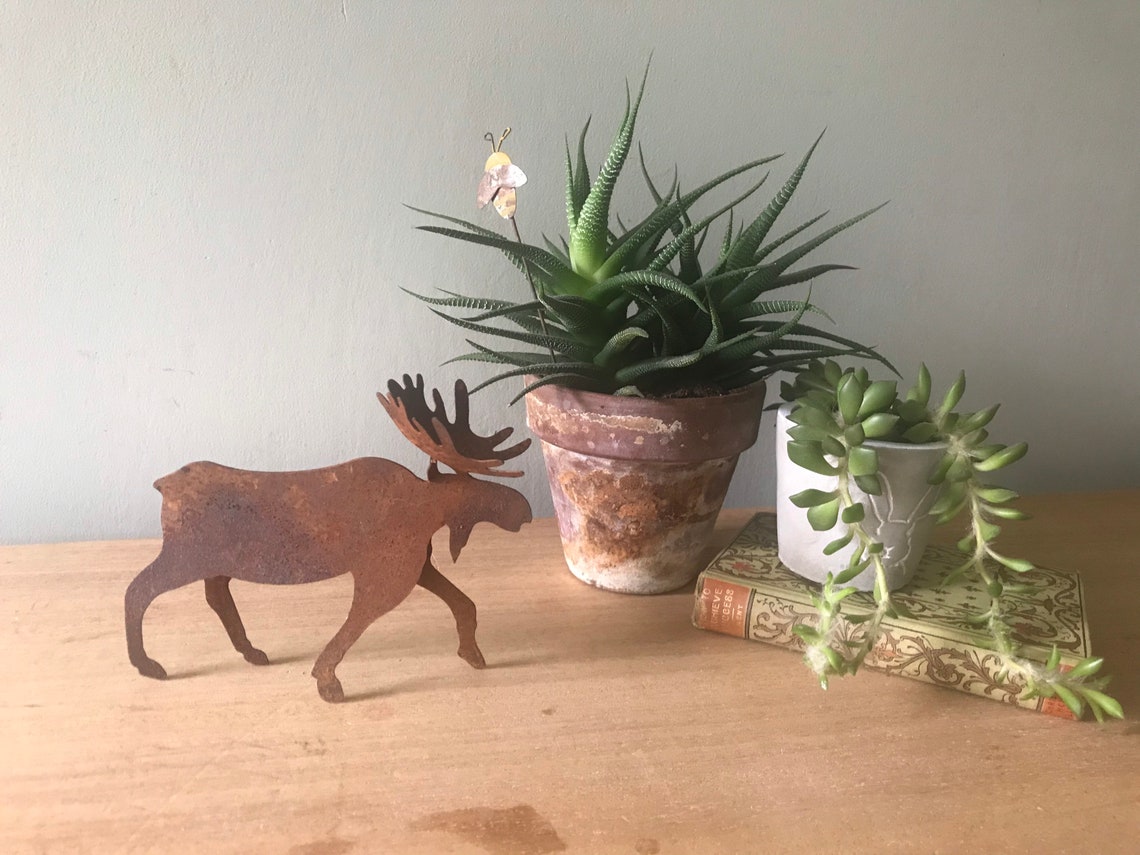 Rusty Moose Moose Decor Small Rusty Metal Moose Moose Lover | Etsy