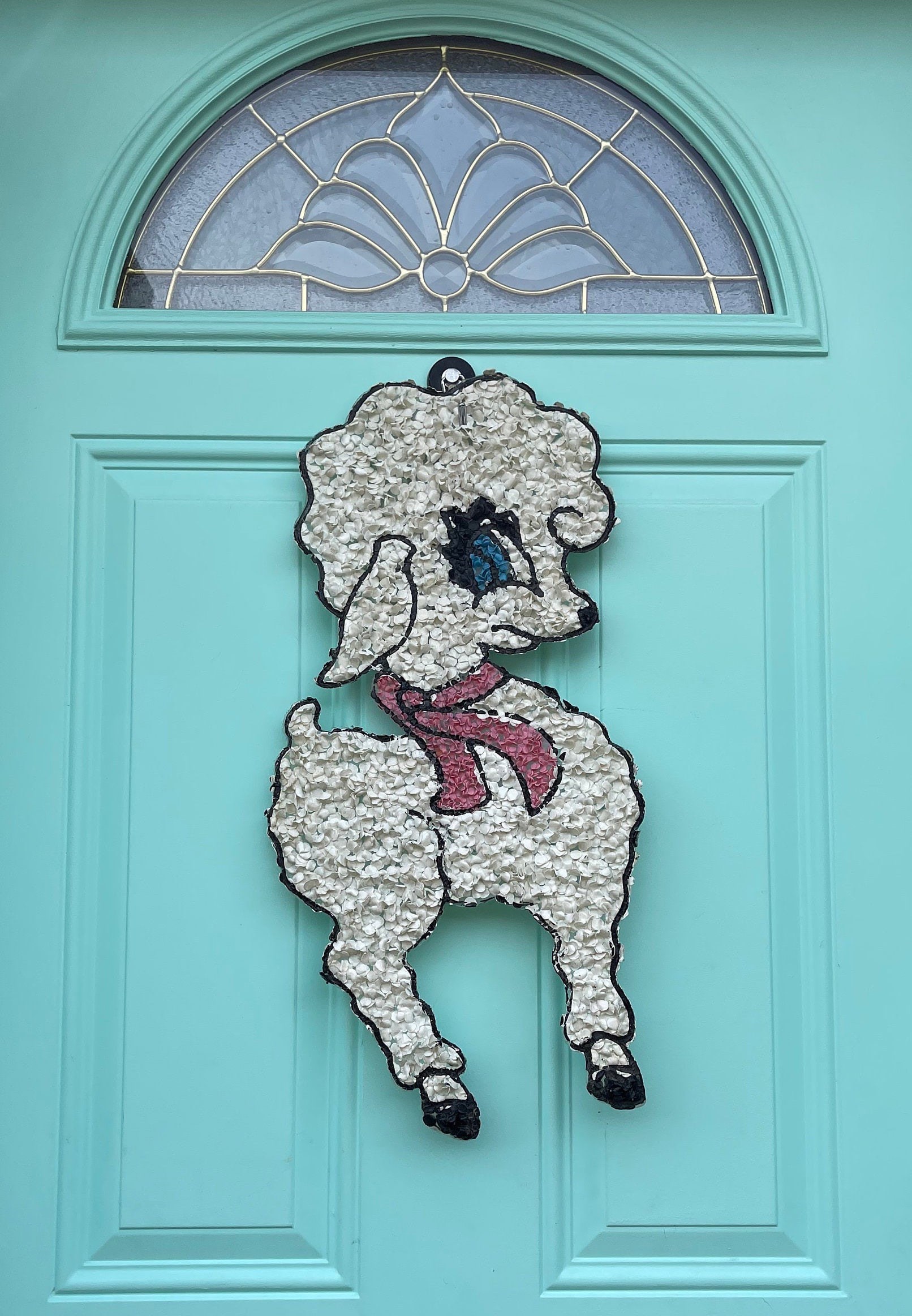 Lamb Popcorn Decoration, Popcorn Lamb, Vintage Door Decorations, Melted ...
